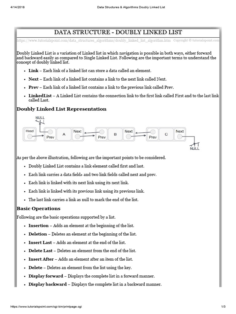 Data Structures & Algorithms Doubly Linked List | PDF Data Structures & Algorithms Doubly Linked List | PDF