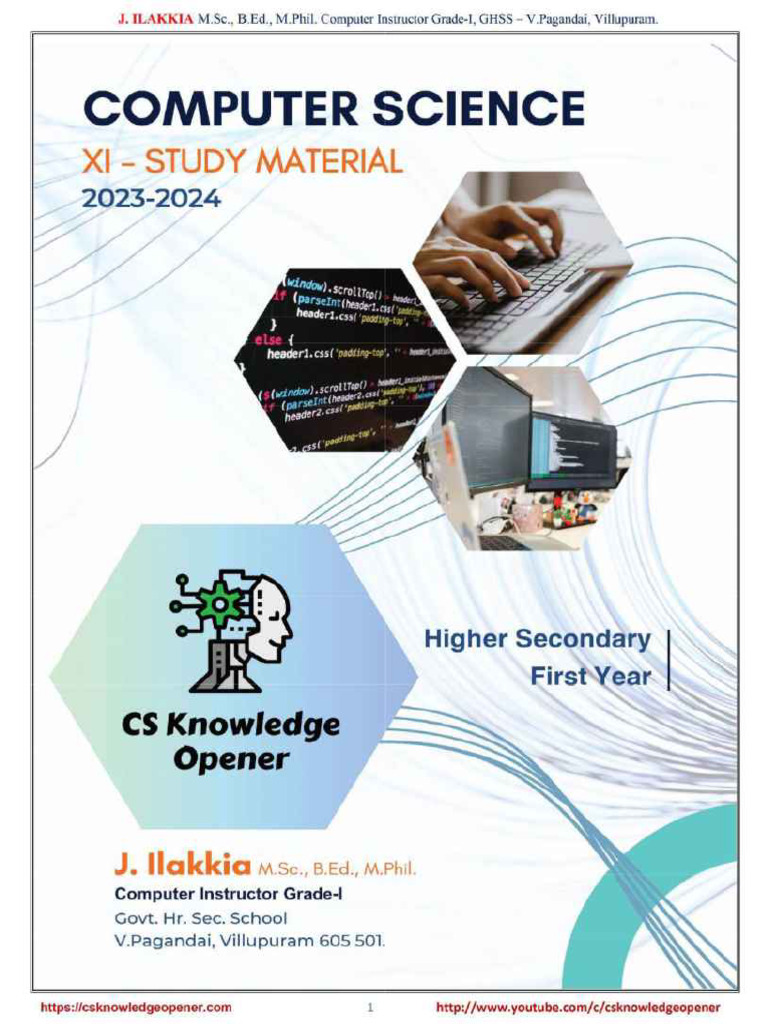 Xi Cs em Study Material 2023 2024 Compressed 11zon | PDF