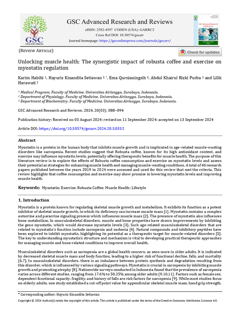 Unlocking Muscle Health The Synergistic Impact of | PDF