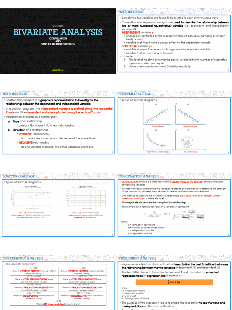 CHAP5.0 STA404 Bivariate Analysis | PDF | Scatter Plot | Statistical Analysis