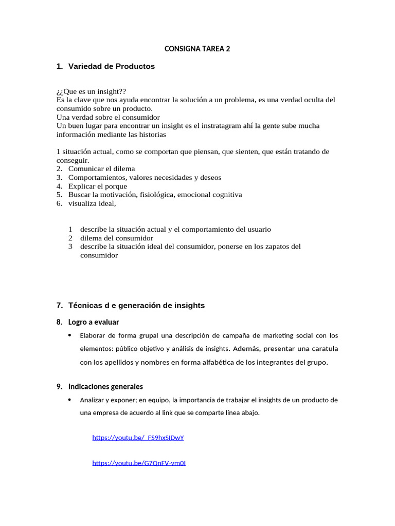 Consigna Tarea 2 | PDF