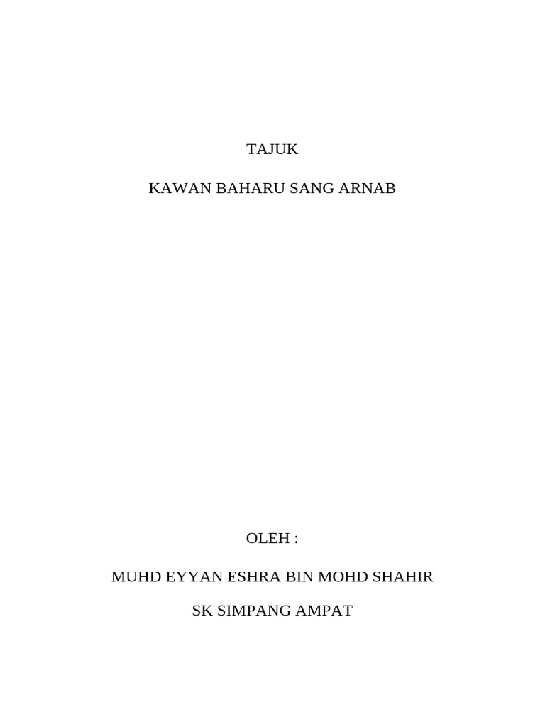 Tajuk Kawan Baharu Sang Arnab | PDF