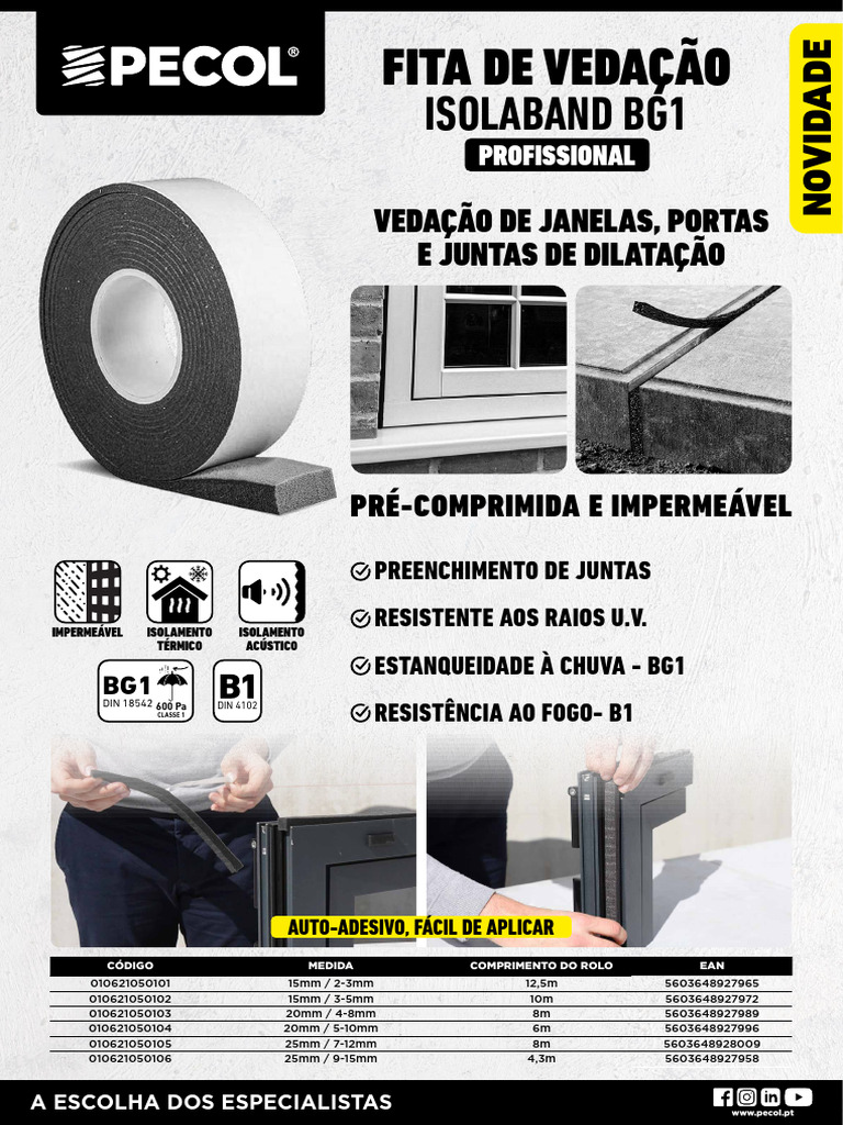 Produto Novo - Fita Vedacao Isolaband BG1 | PDF