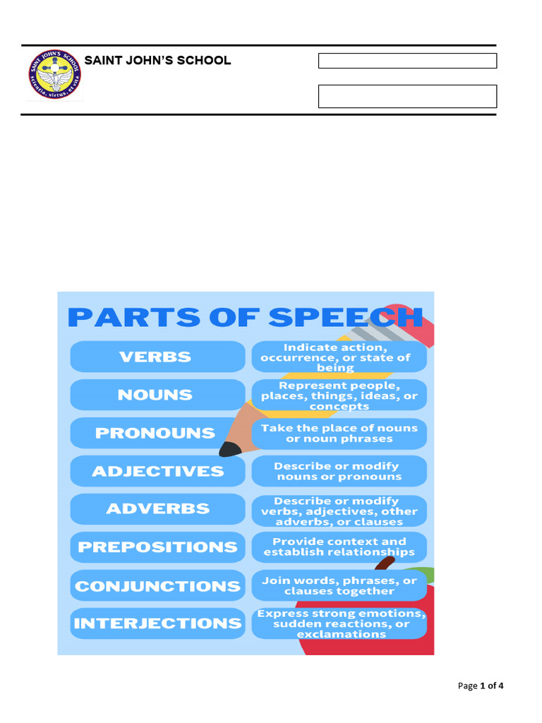P4 English Handout 1 Term 1 2024-2025 Approved | PDF