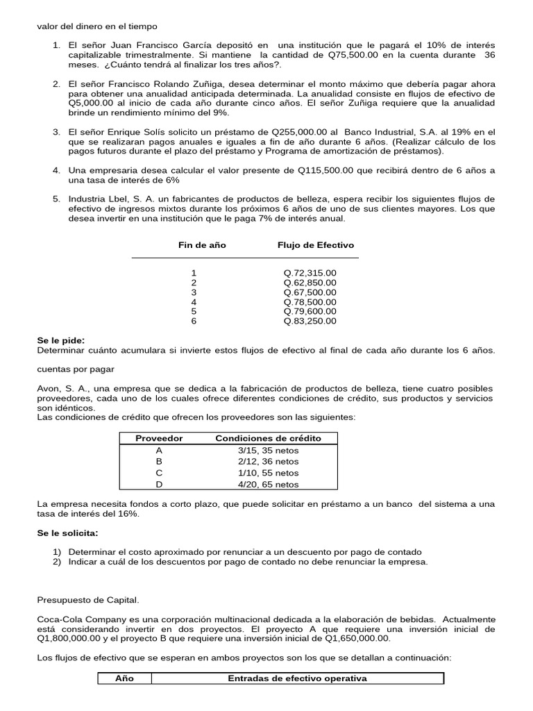 Ejercicio de Repaso | PDF