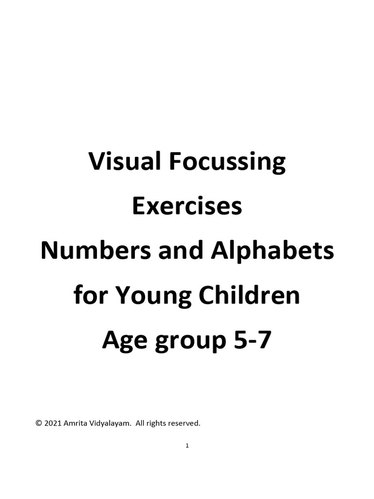Visual Focus Exercises for Kids 5-7 | PDF | Childhood