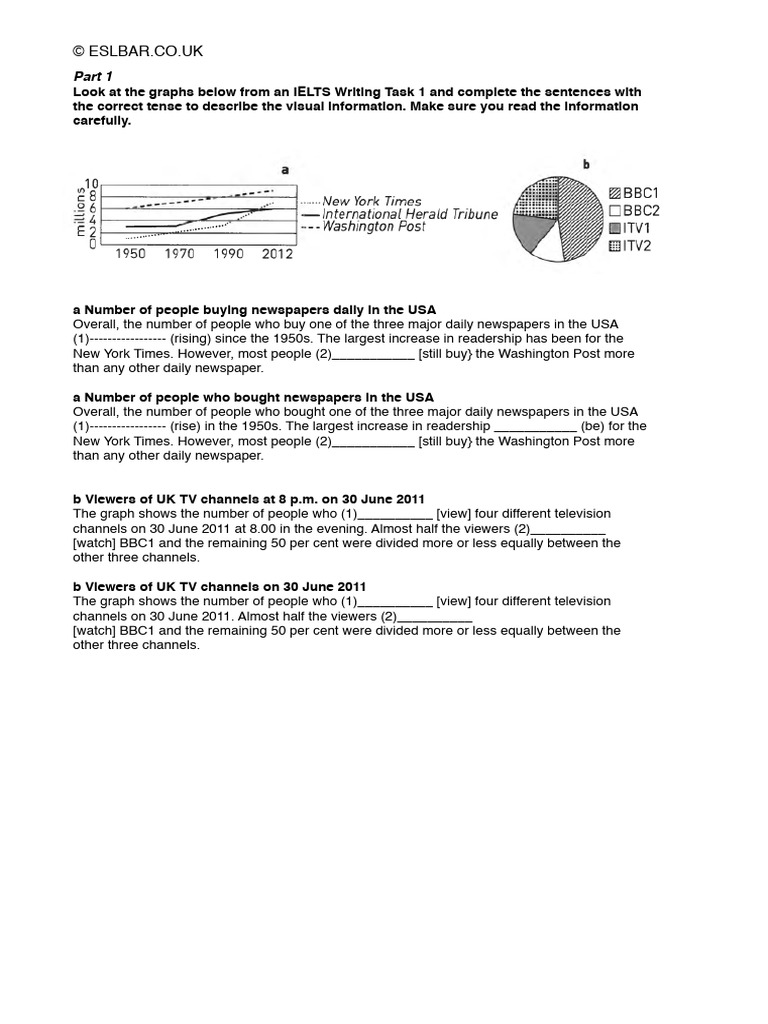 Ielts Writing 1 Gap Fill Exercises | PDF