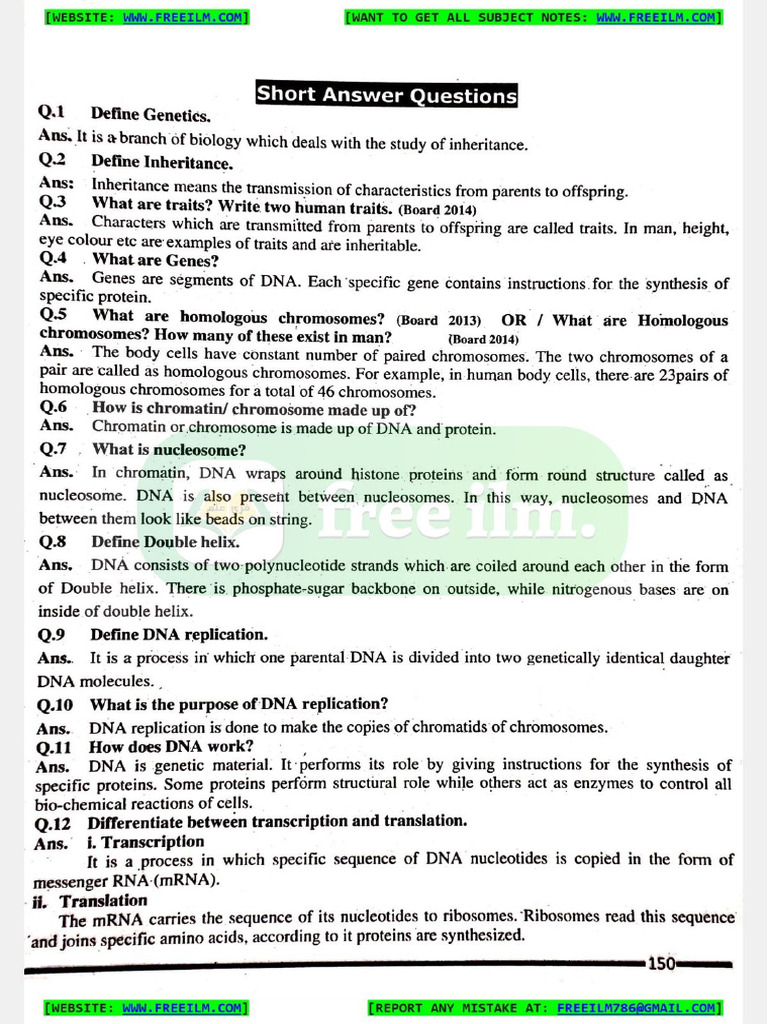 10th Bio CH 15 Short Q | PDF