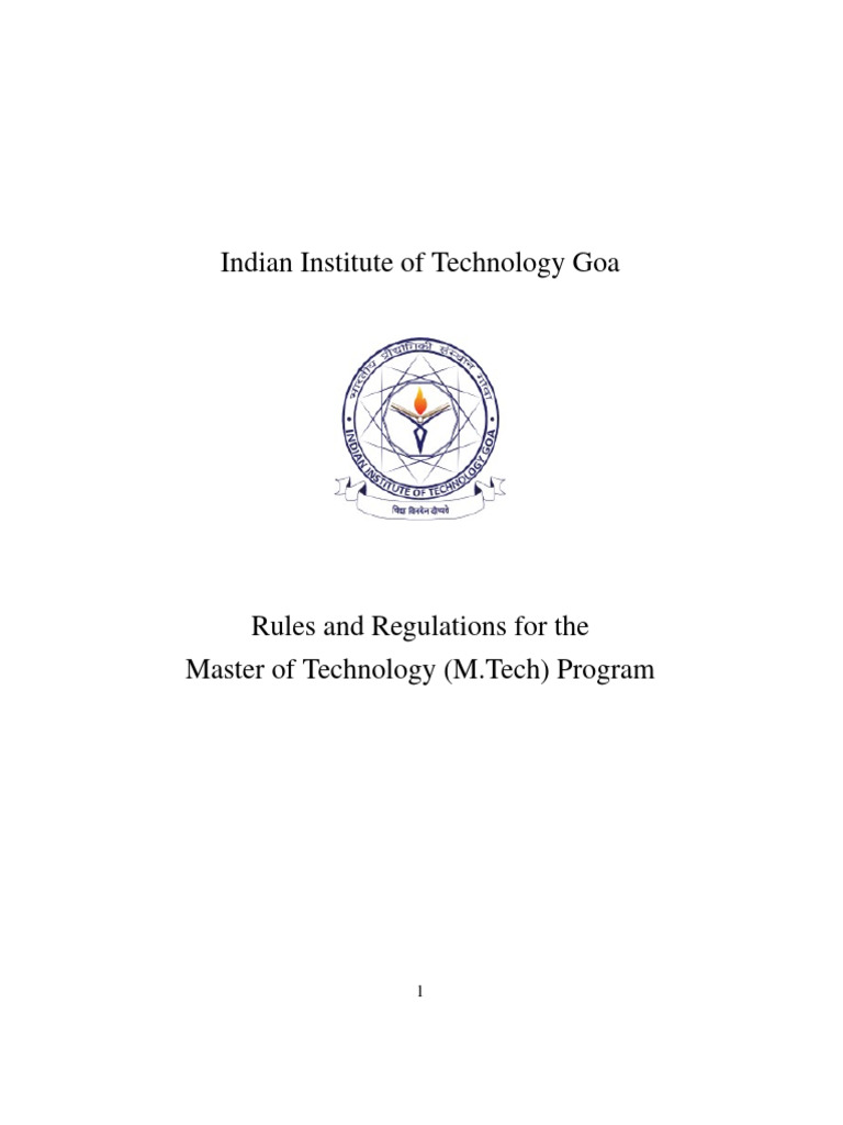 IIT Goa M.Tech Manual V2 | PDF