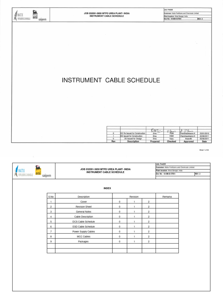 000 - 2 Cable Schedule | PDF