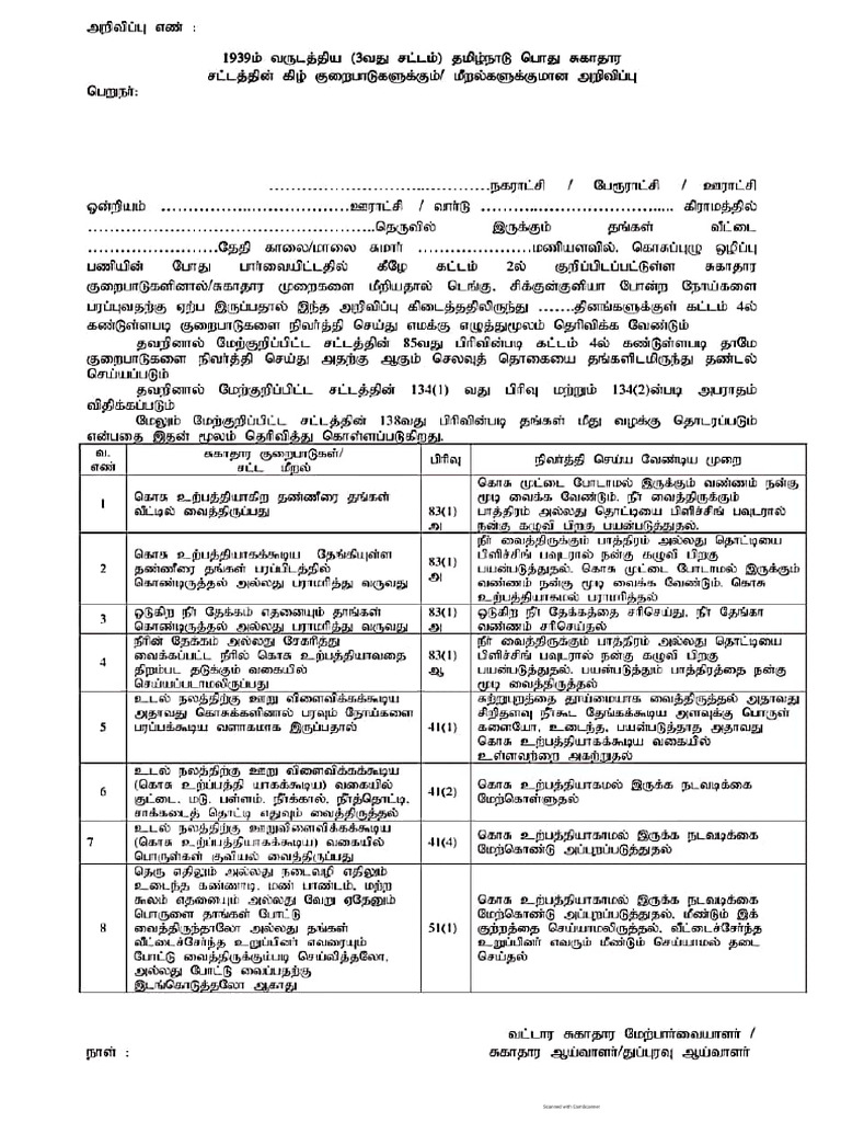 Dengue notice single page | PDF