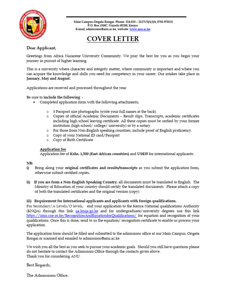 ANU Application Form | PDF