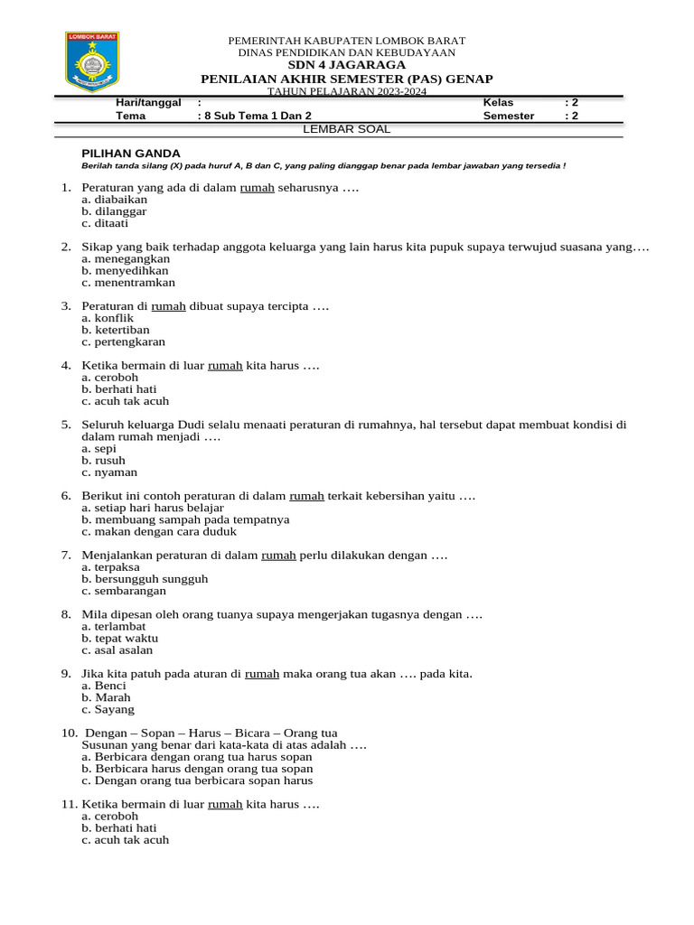 tema 8 sub tema 1 dan 2 | PDF
