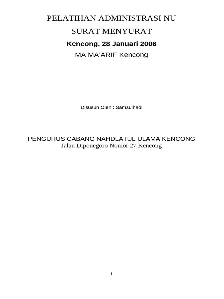 BK Administrasi NU | PDF