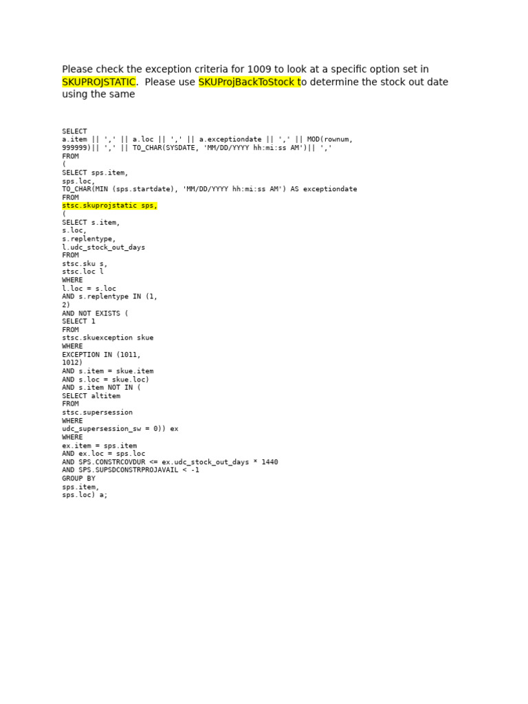 Daily Stock Out Exception Request Aug 2024 | PDF
