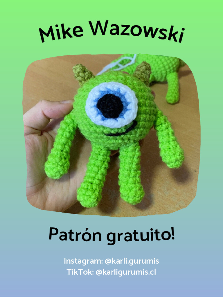 Patrón Mike Wazowski Karligurumis - cl-1692669353 | PDF