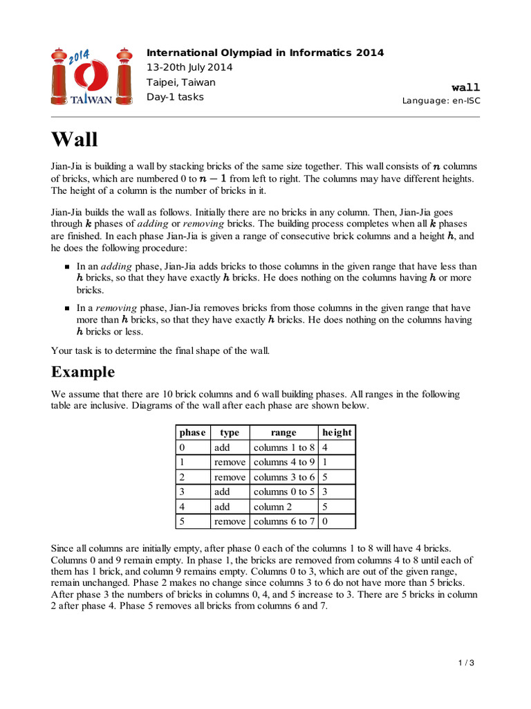 Ioi 2014 Problem 2 | PDF