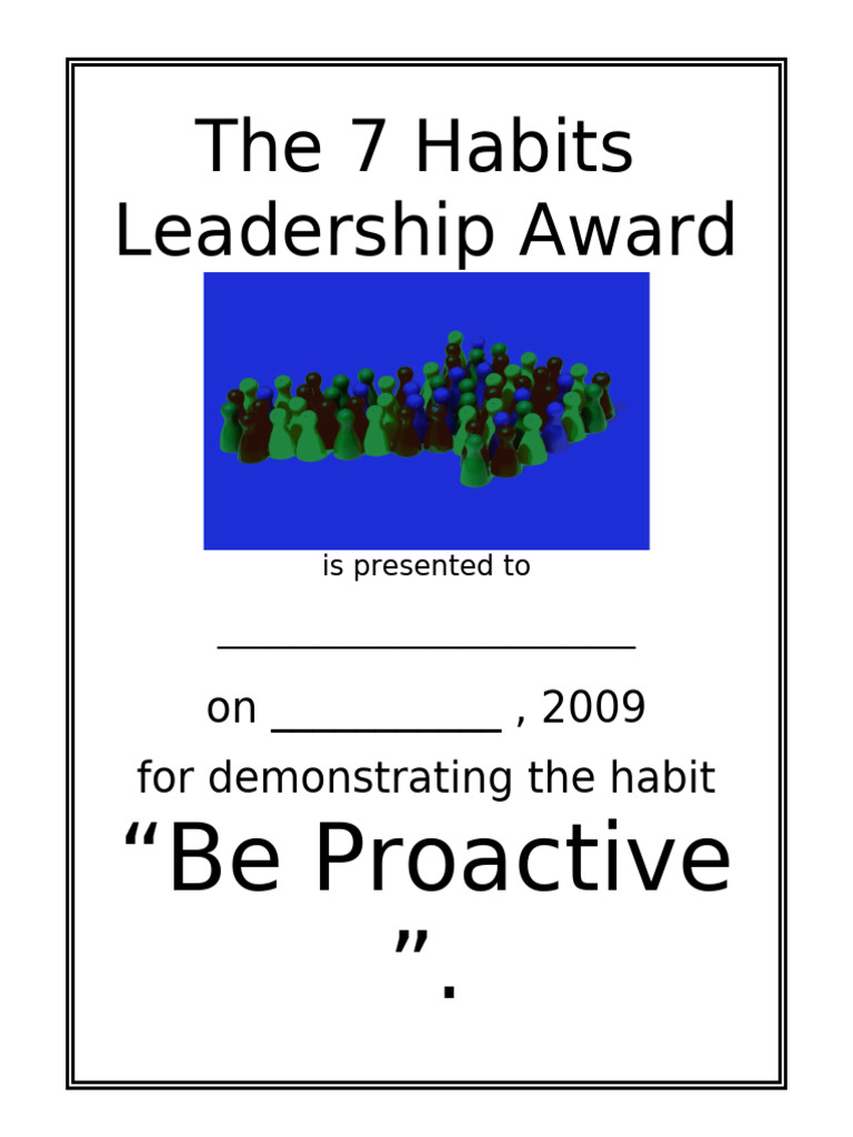 Be Proactive Certificate | PDF