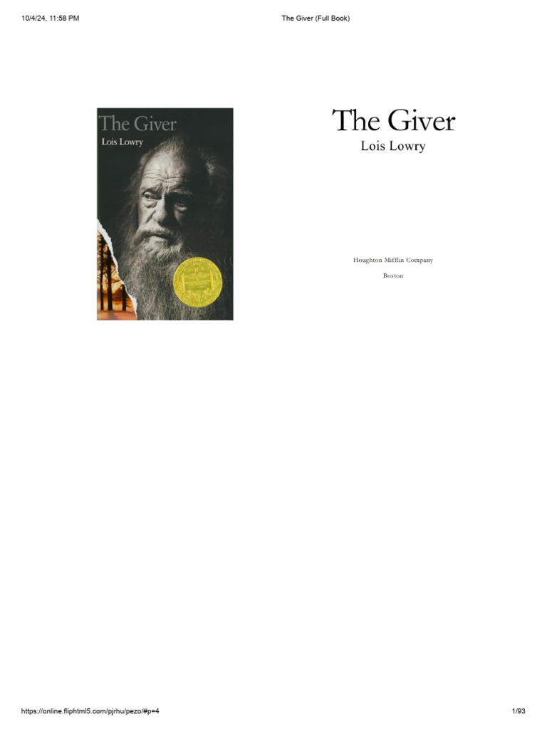The Giver (Full Book) | PDF