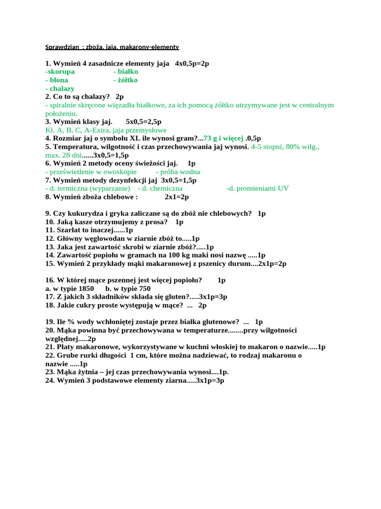 2db-spr Z Jaj, Zbóż, Makaronów - Kopia | PDF