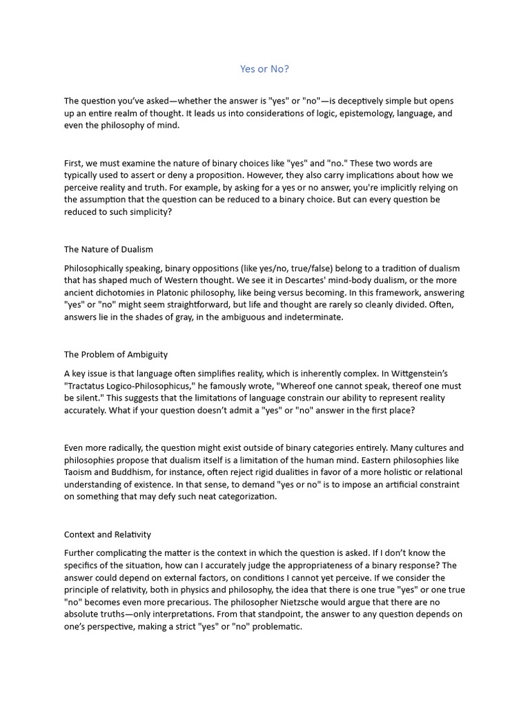 Yes or No | PDF