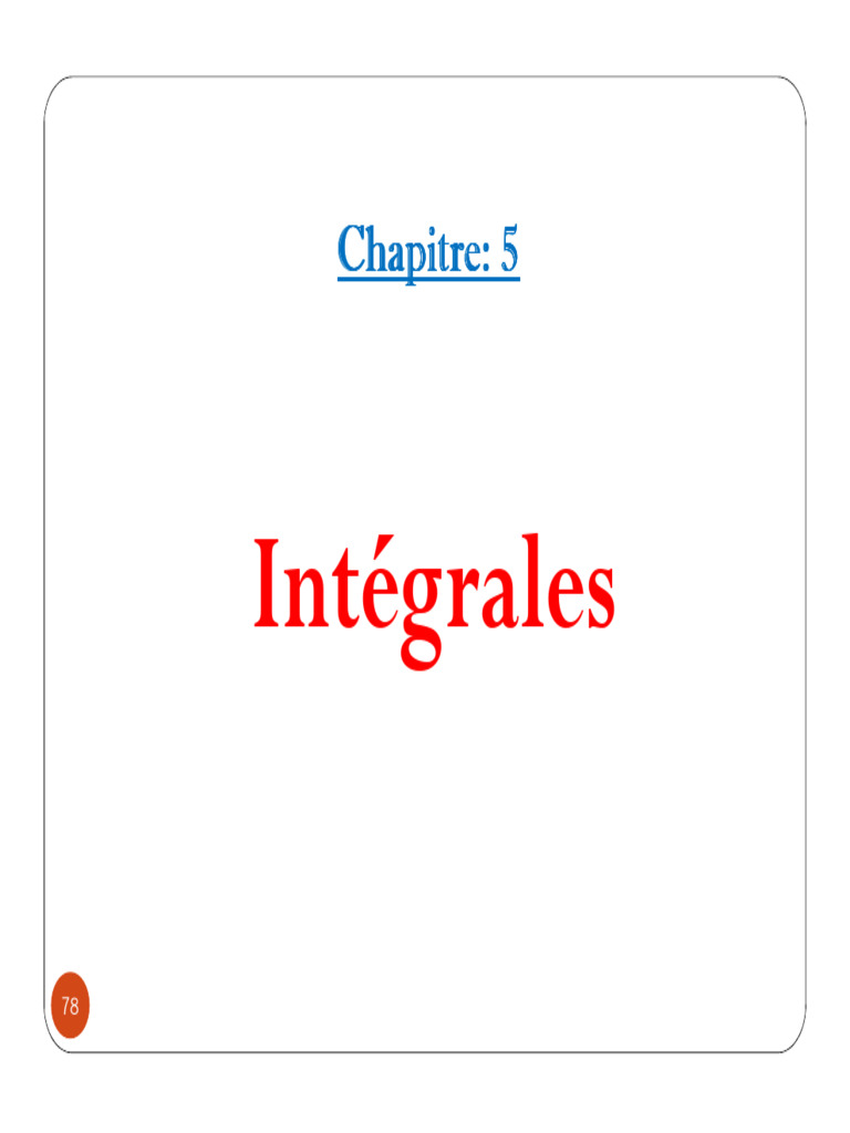 Chapitre 5 - Les Intégrales | PDF