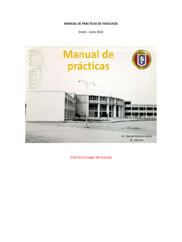 Manual de Prácticas de Fisiología | PDF