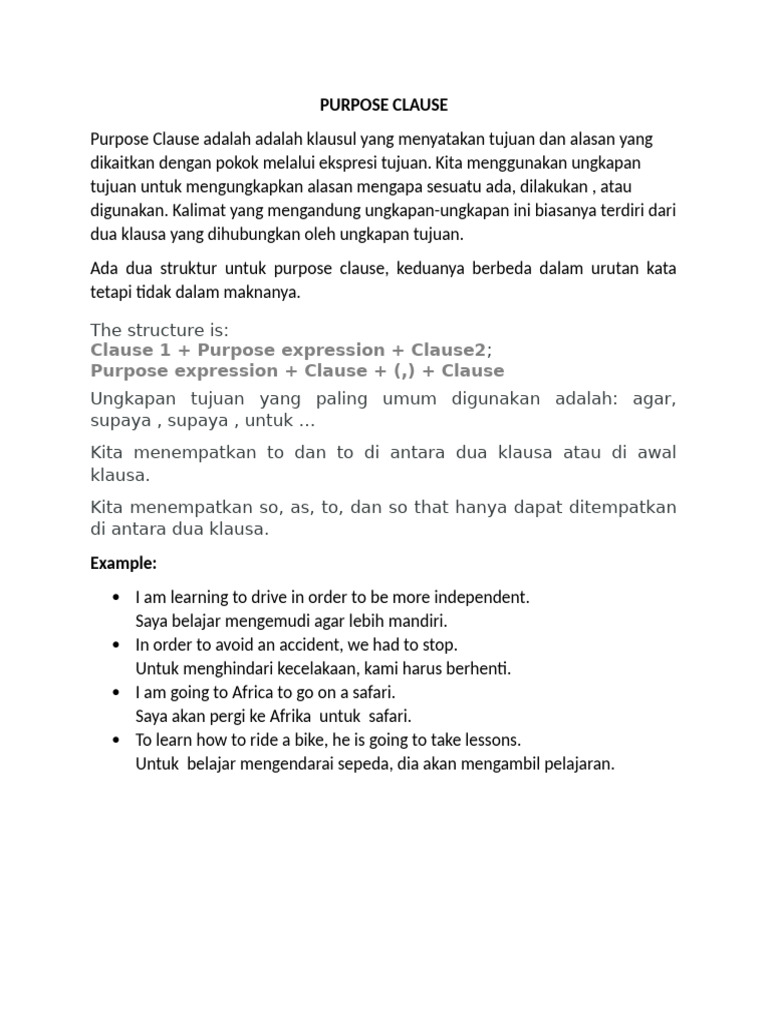 Ari PURPOSE CLAUSE | PDF