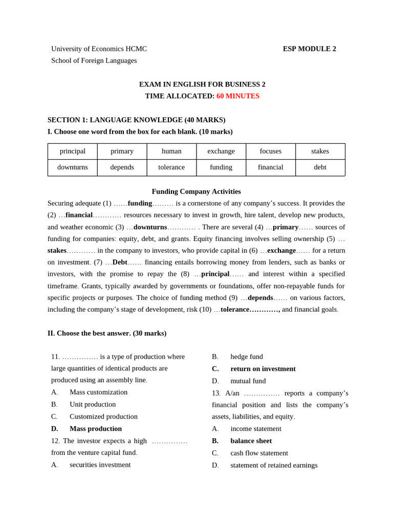 SAMPLE TEST - SV (Repaired) | PDF