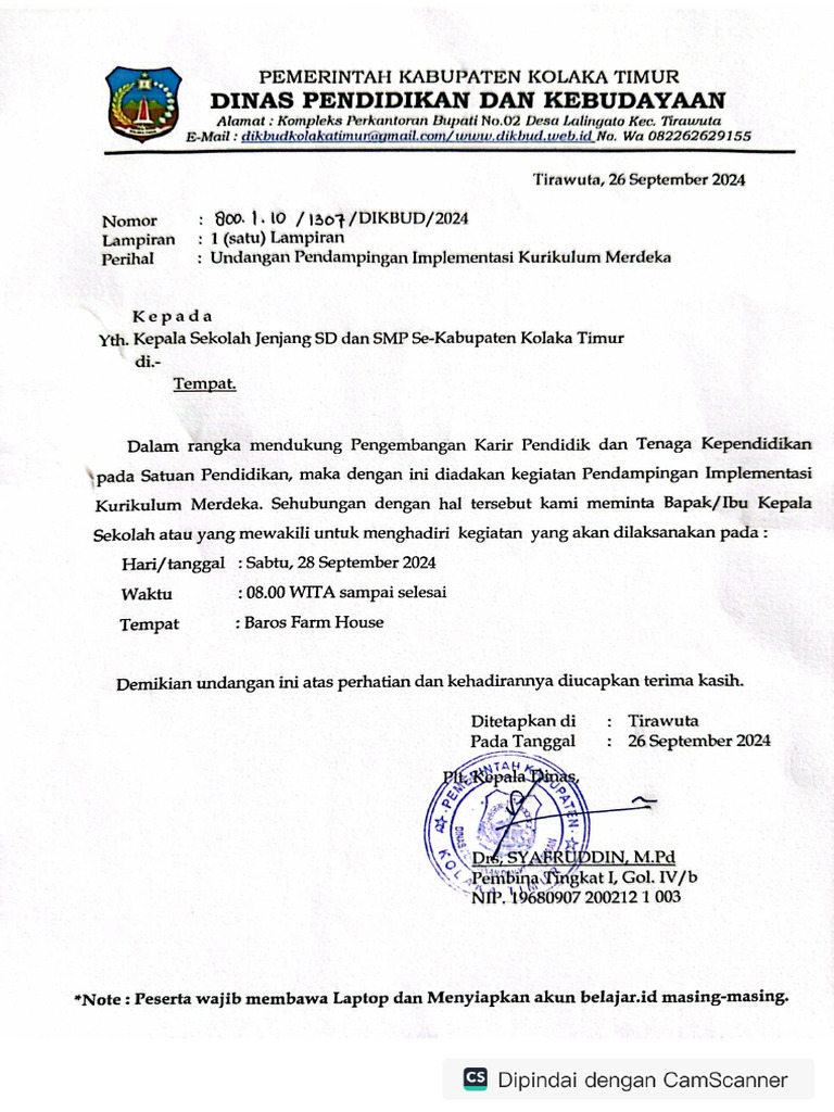 Undangan Pendampingan IKM | PDF