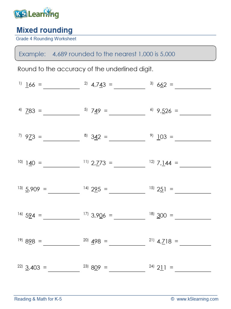 Grade 4 Mixed Rounding F | PDF