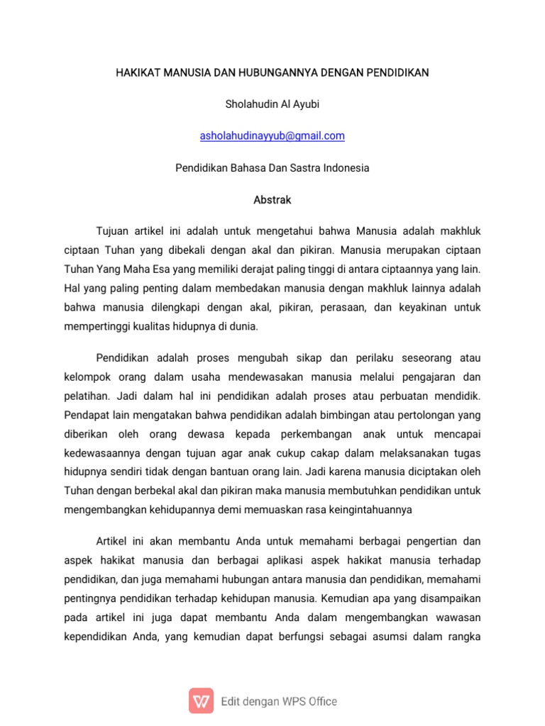 Hakikat Manusia | PDF | Sains & Matematika