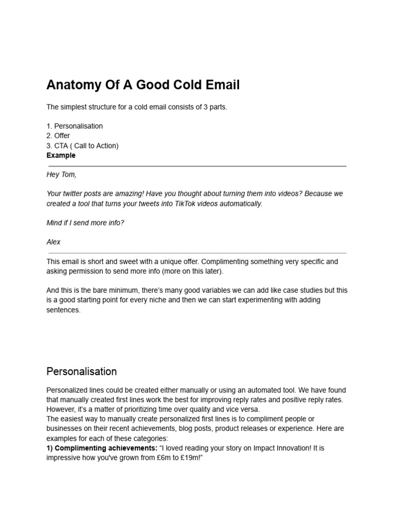 Cold Email Master Class | PDF