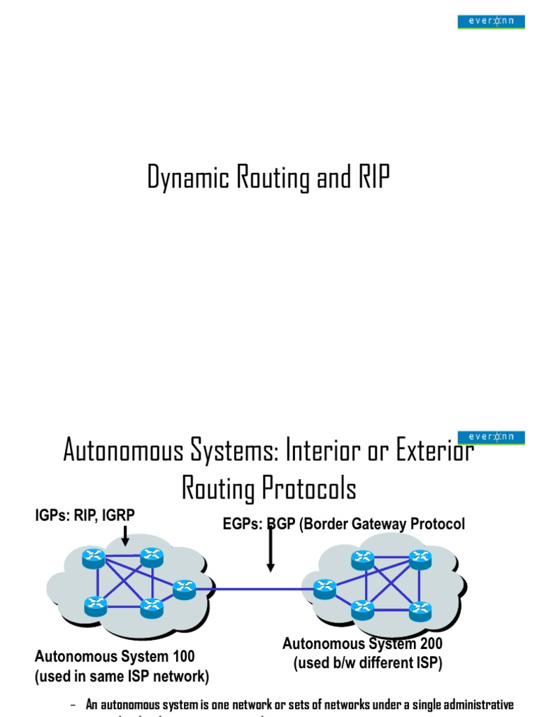 Class 19 - Dynamic Routing and Routing Ion Protocol (RIP) Friday 16 (1) .11.07 | PDF | Routing ...
