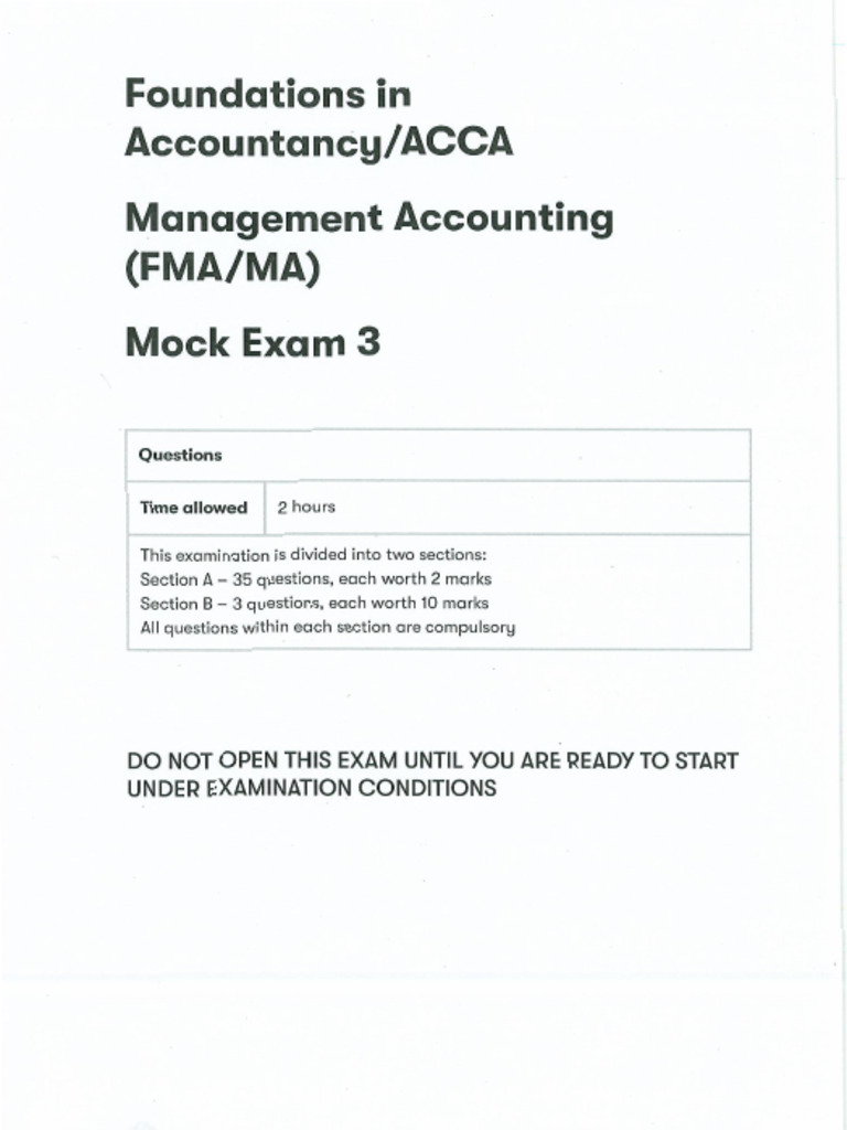F2 BPP Mock Exam 3 | PDF