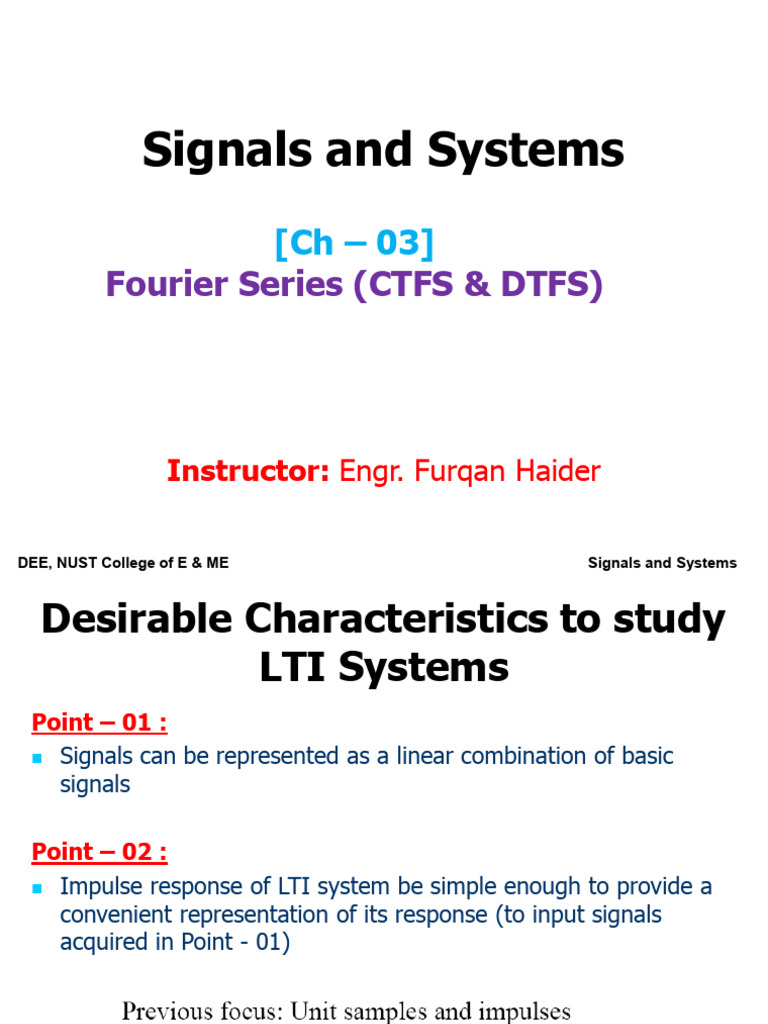 Chapter - 03 (CTFS and DTFS) Lec-1 | PDF | Applied Mathematics | Telecommunications Engineering