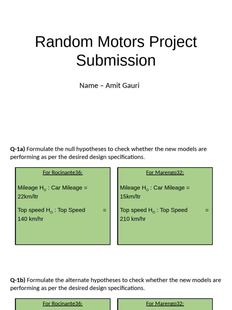 Random Motors | PDF