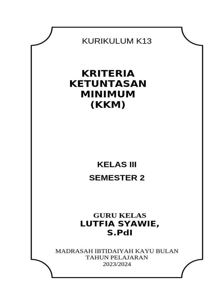Cover KKM | PDF