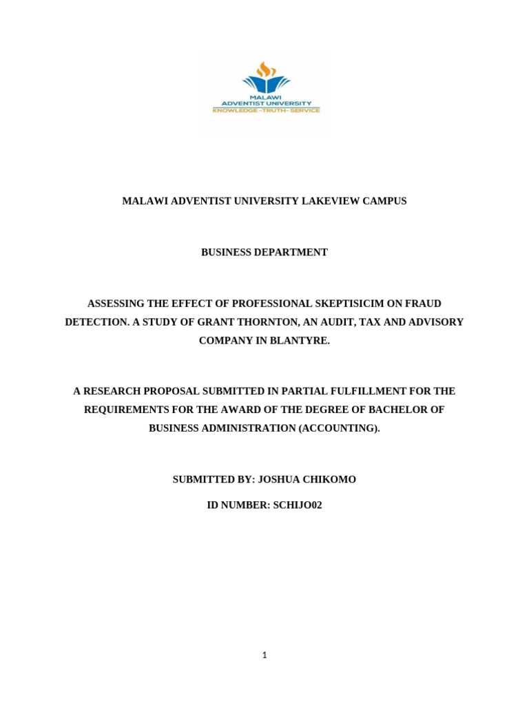 Joshua Chikomo Research | PDF