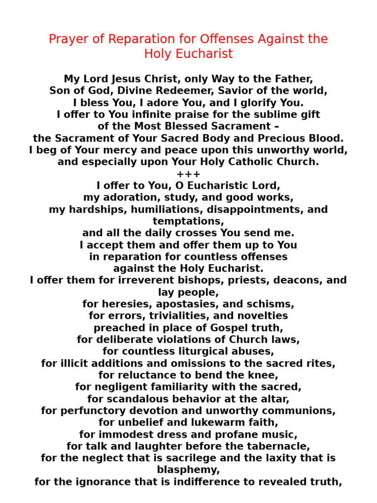 Prayer of Reparation | PDF