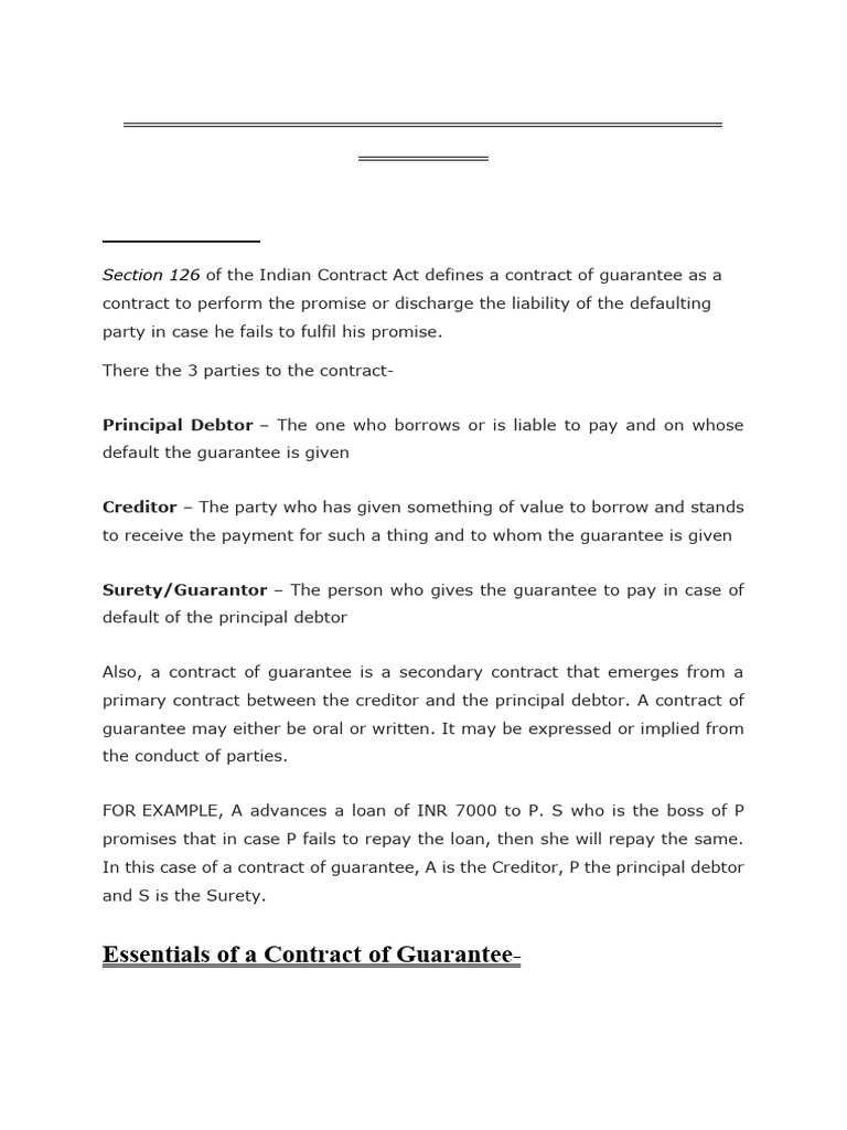 Discharge of Surety From Liability in A Contract of Guarantee | PDF