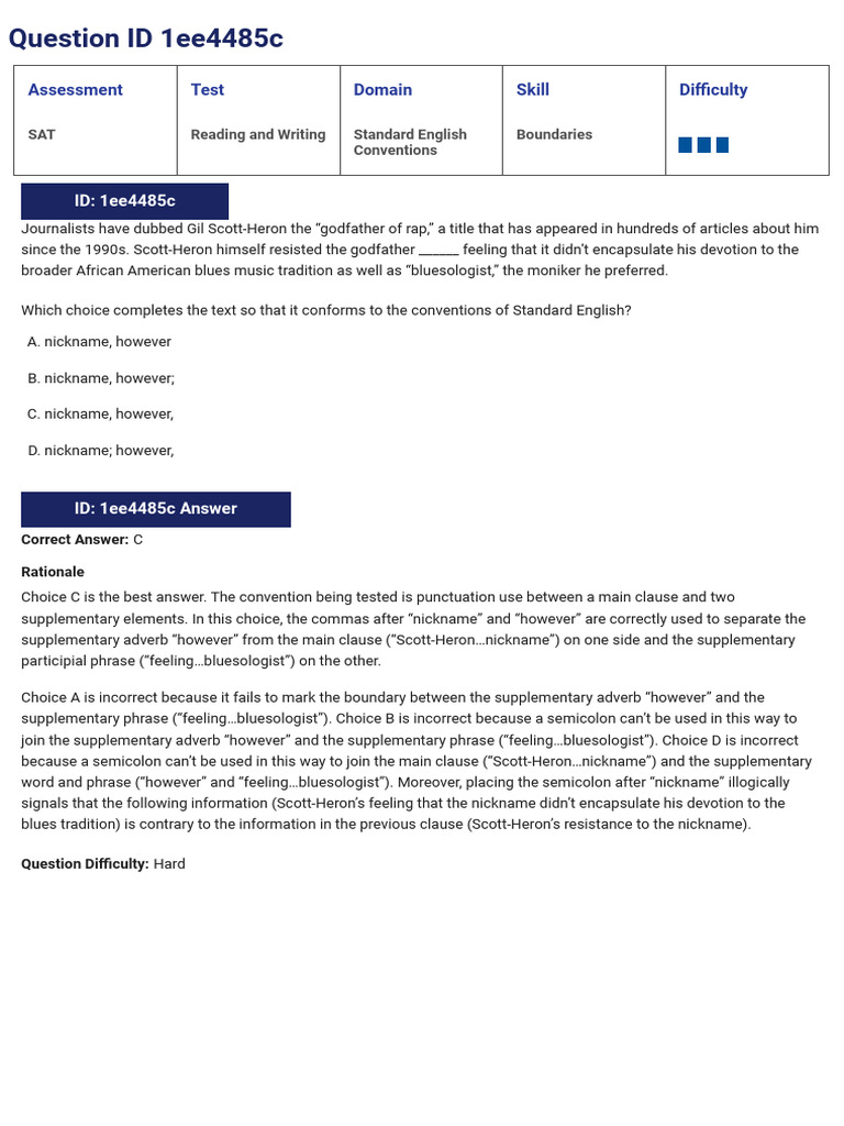Sat Suite Question Bank - Important | PDF