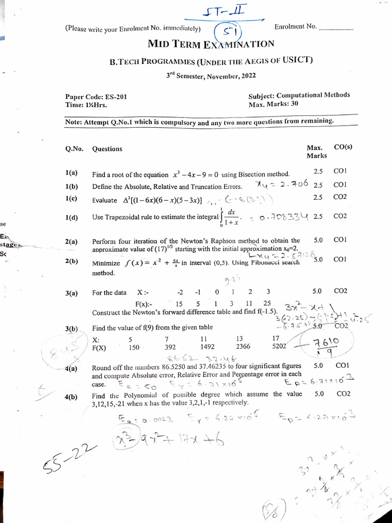 Mid Term QP 2022 | PDF