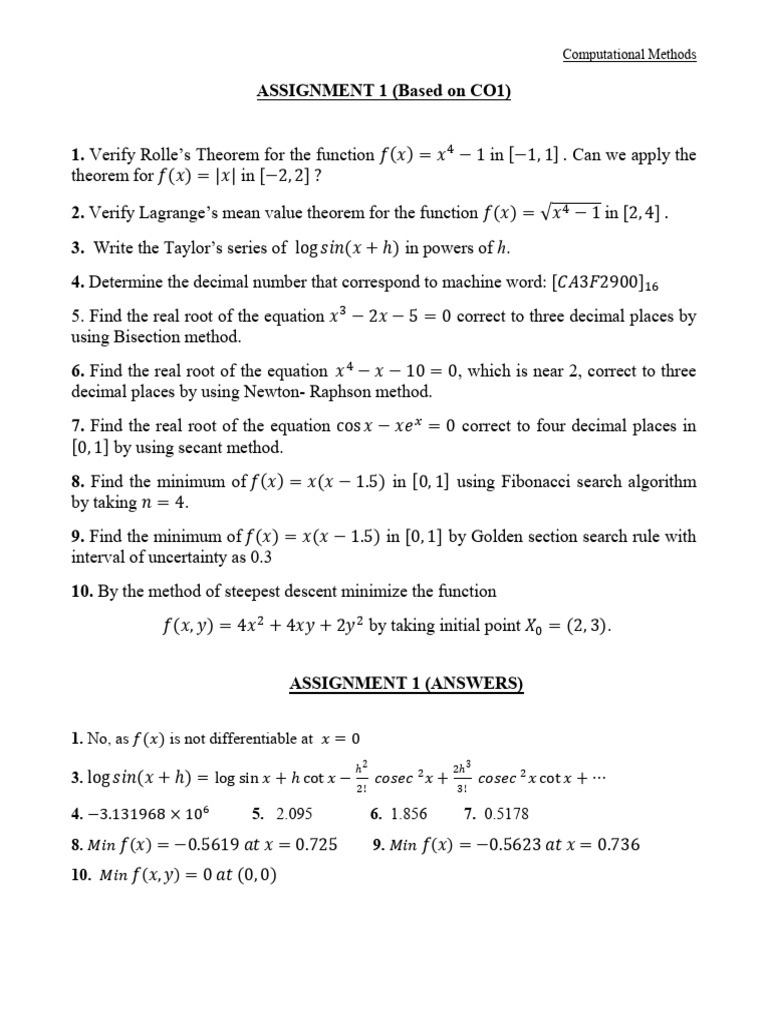 CM Assignments, (1-4) Based On CO | PDF