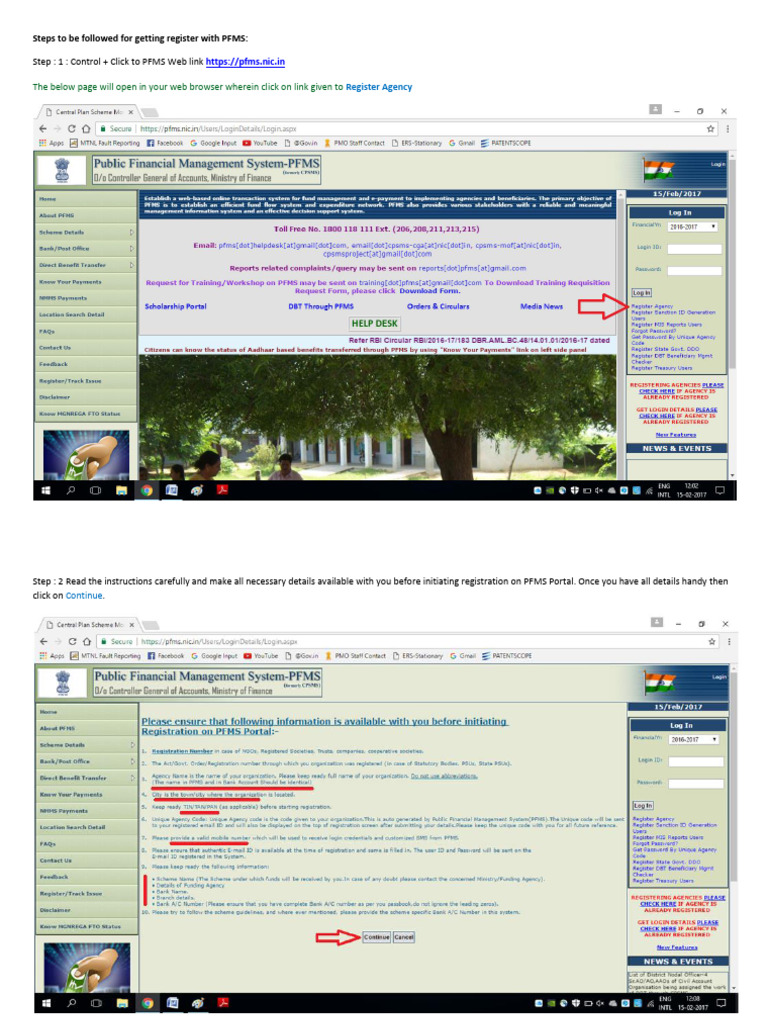 PFMS Regisration Guidebook | PDF