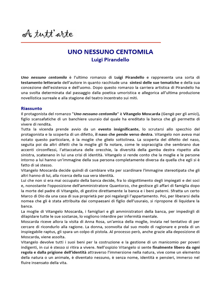Uno Nessuno Centomila | PDF