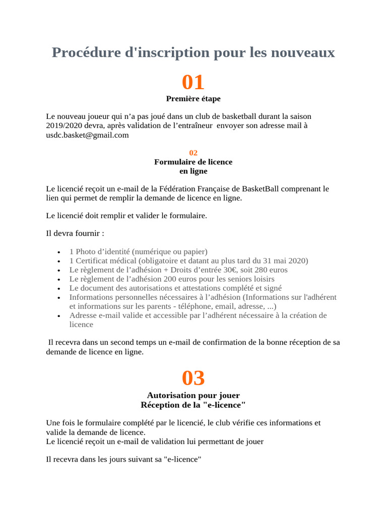 Procedure D'inscription | PDF