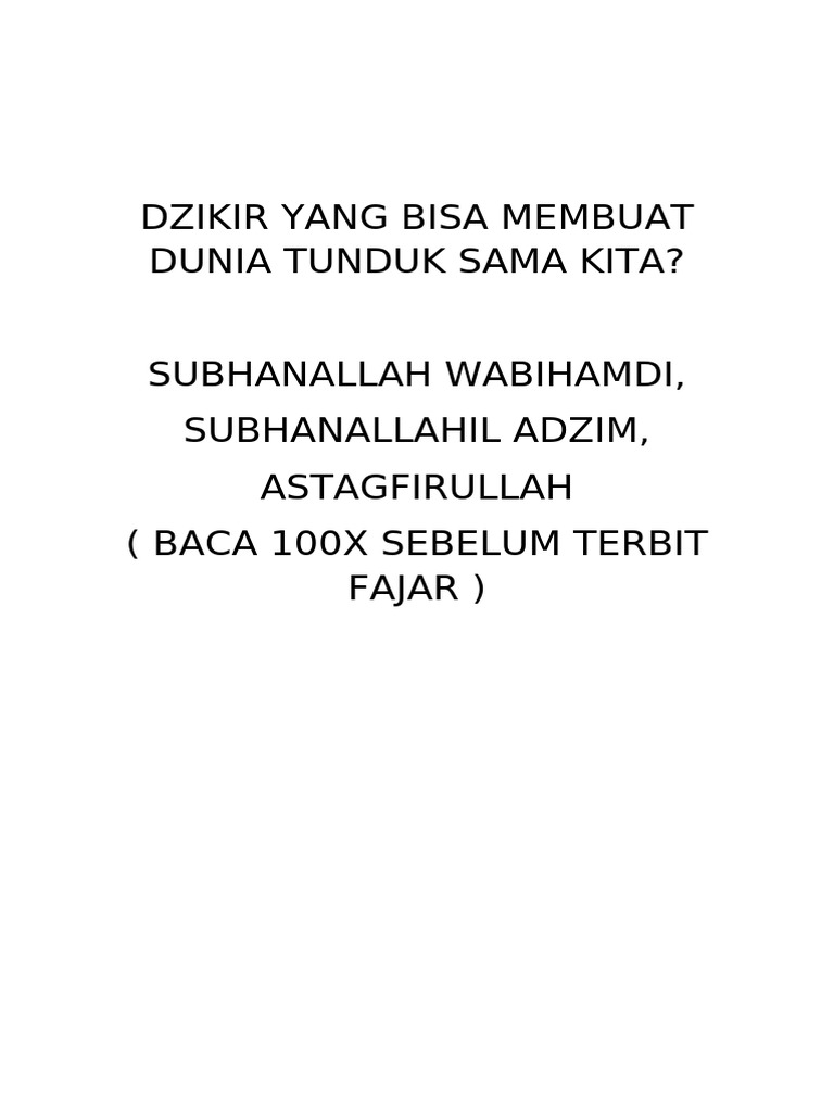 Dzikir | PDF
