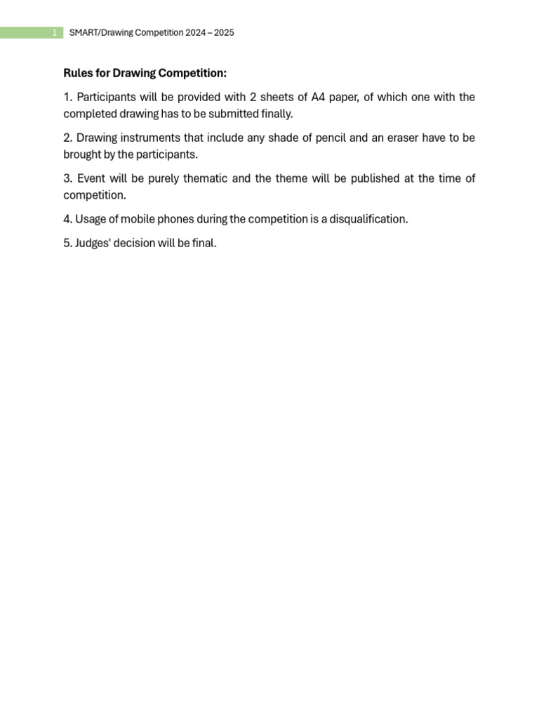 Rules for Drawing Competition | PDF
