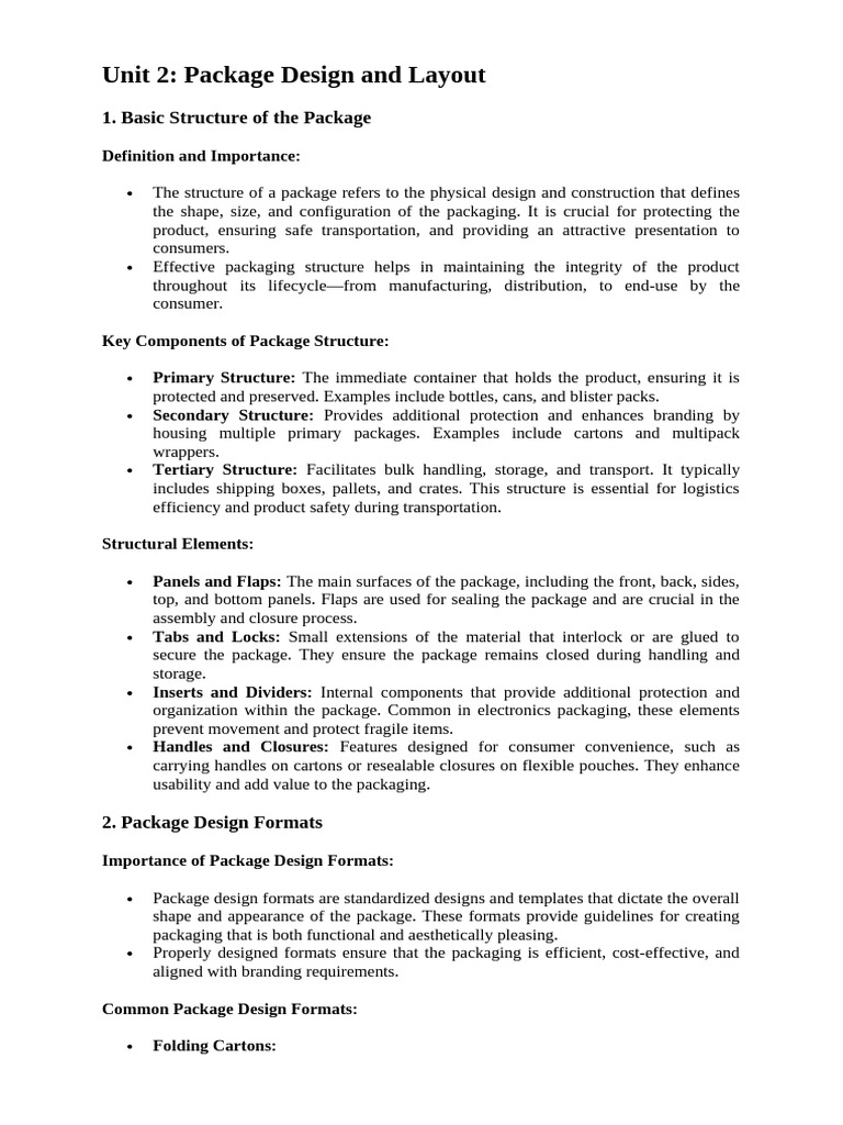 Unit 2 - Package Design and Layout | PDF